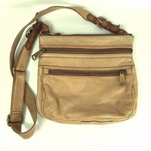 Fossil | Bags | Fossil Brown Tan Leather Crossbody Handbag Purse M ...